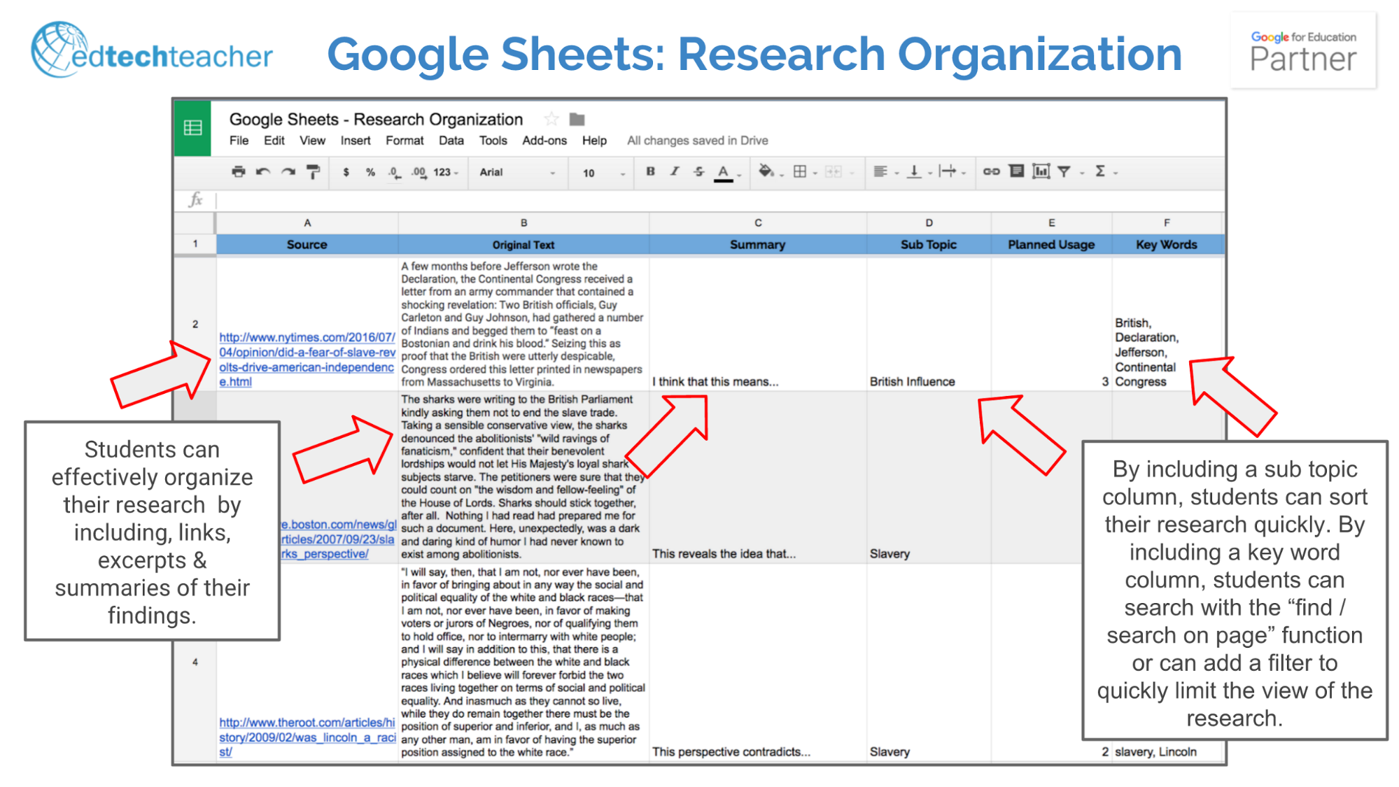 4 Creative Uses of Google Sheets in the Classroom - EdTechTeacher