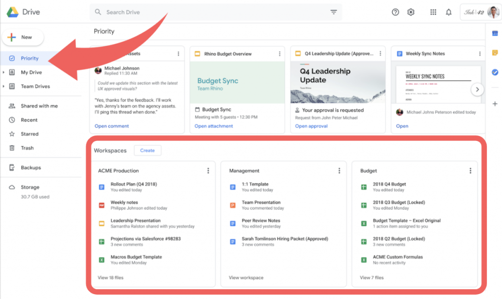 Google Drive Priority Workspaces EdTechTeacher